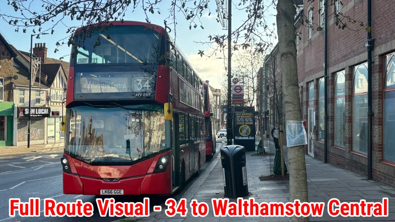 Full Route Visual | London Bus Route 34 - Barnet Church to Walthamstow ...