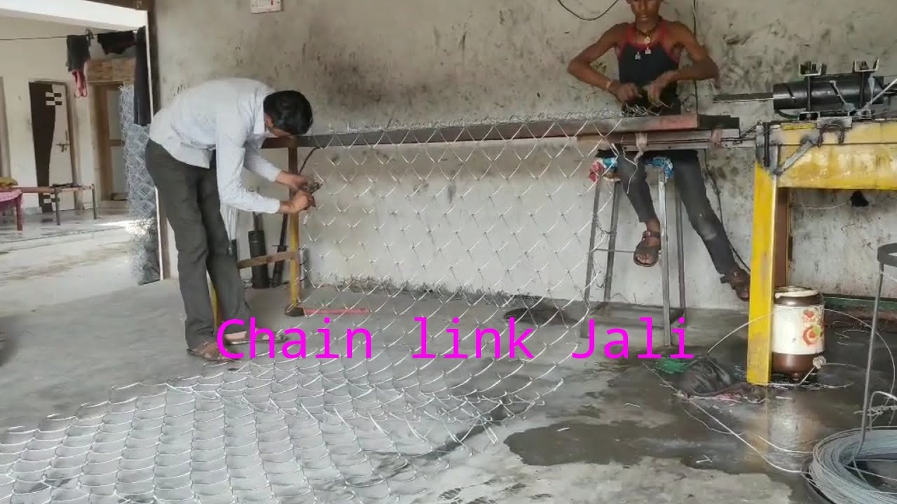 Chain link Jali manufacturing चेन लिंक जाली विनिर्माण - YouTube