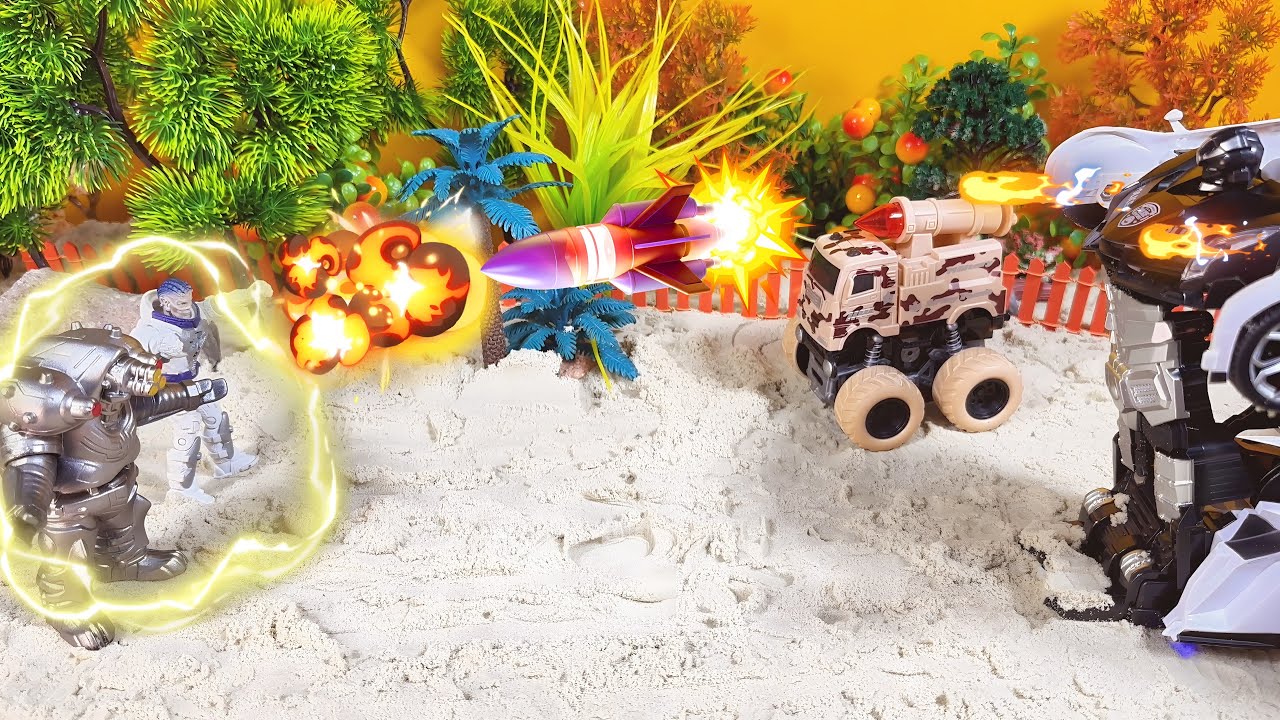 Truck Transformers Police Cars Attack Alien | Toy Car Story - YouTube