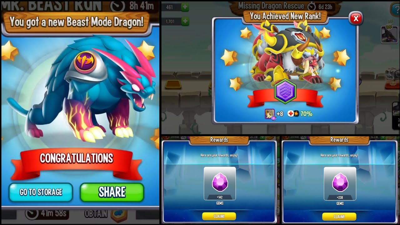 #180. Dragon city | Get a new Beast Mode Dragon | Received 280 gems ...