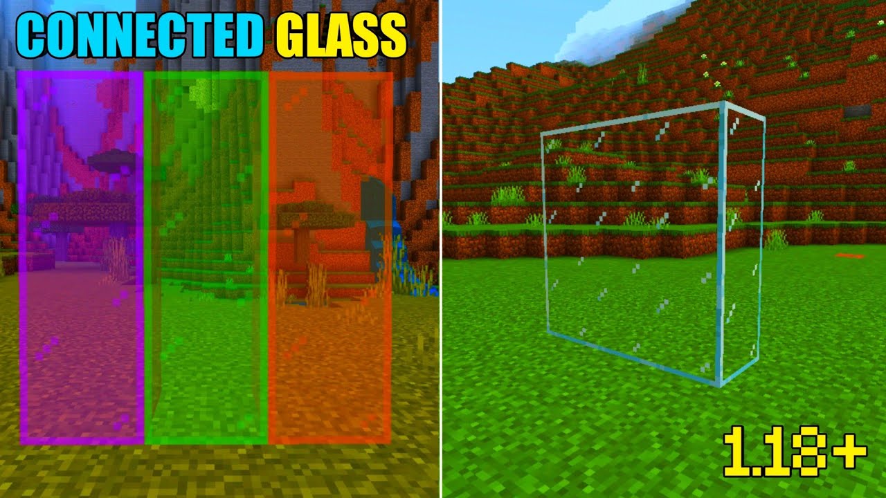 Clear And Connected Glass Texture Pack For Minecraft Pe 1.18 |Connected ...