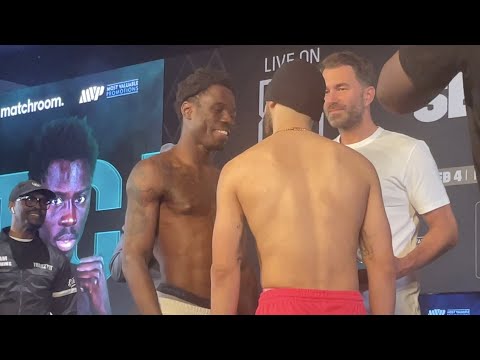 OLYMPIAN RICHARDSON HITCHINS VS JOHN BAUZA FULL WEIGH IN & FACE OFF ...