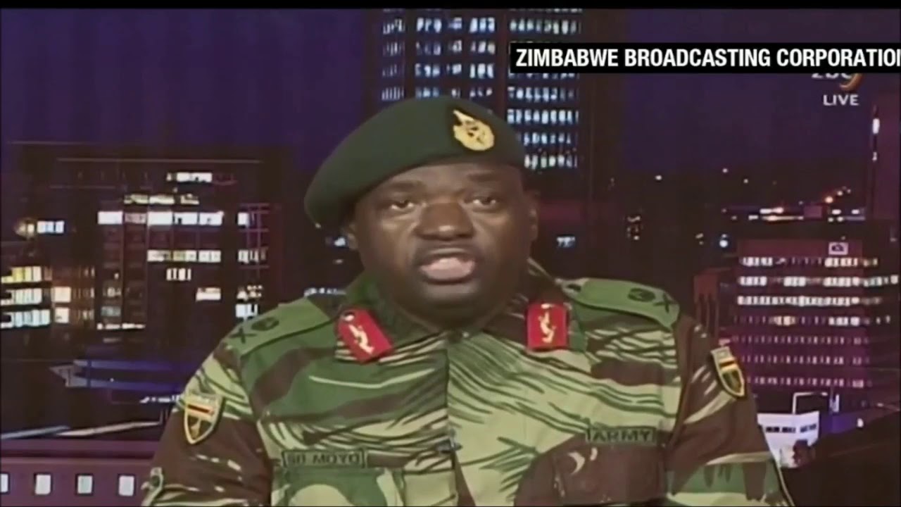 Zimbabwe coup announcement by Major General Sibusiso, Busi, Moyo - YouTube