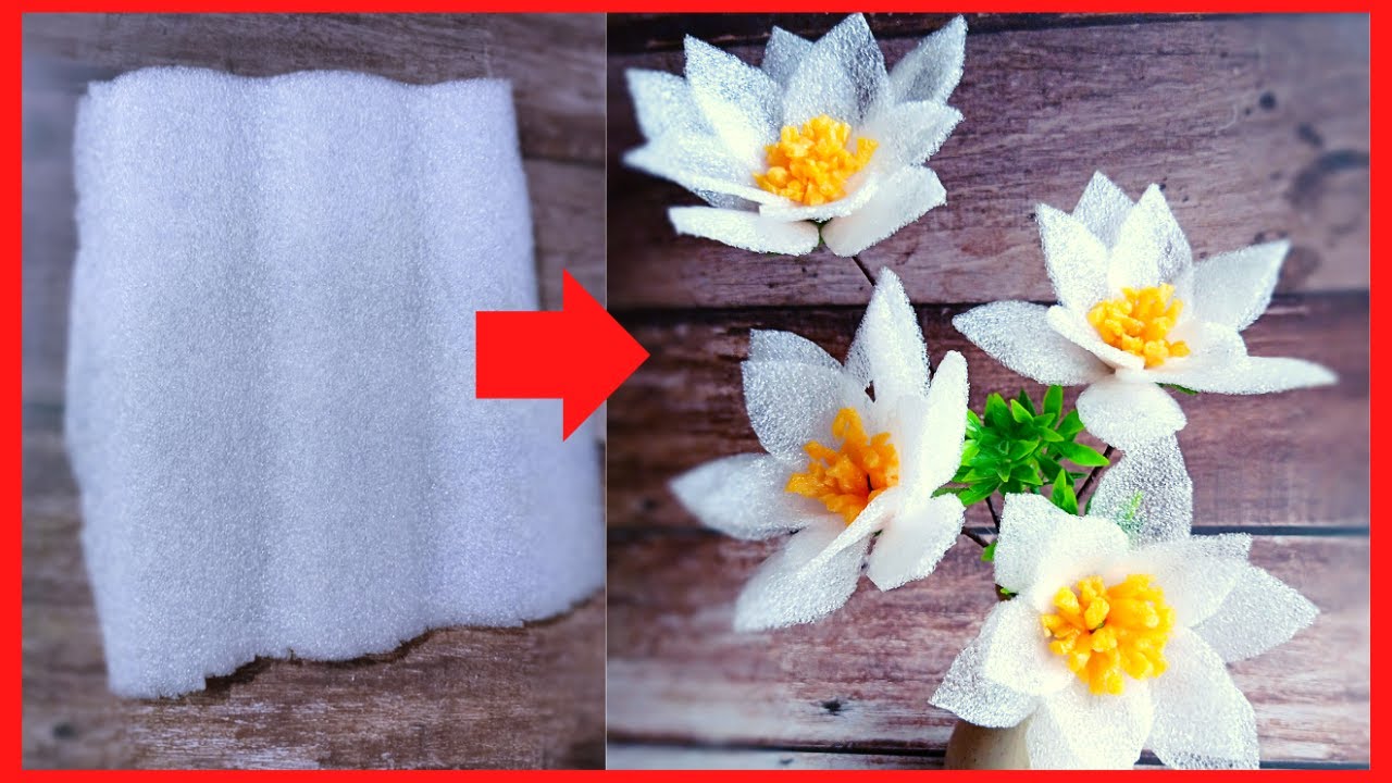 How To Make flowers With a sponge / Paper flower / THẢO NGUYÊN HANDMADE ...