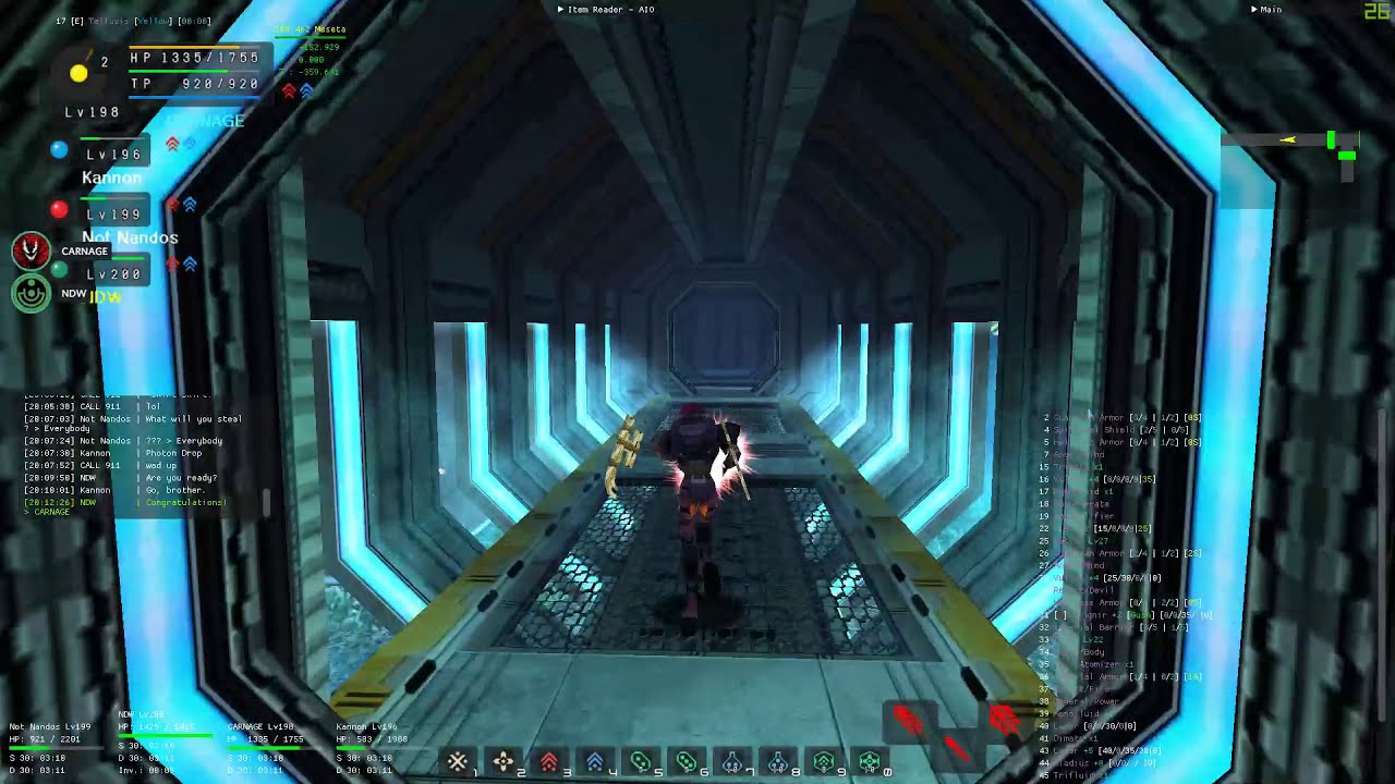 Ephinea PSOBB | Phatasmal World 3 Runs | CARNAGE & NDW Dual Stream ...