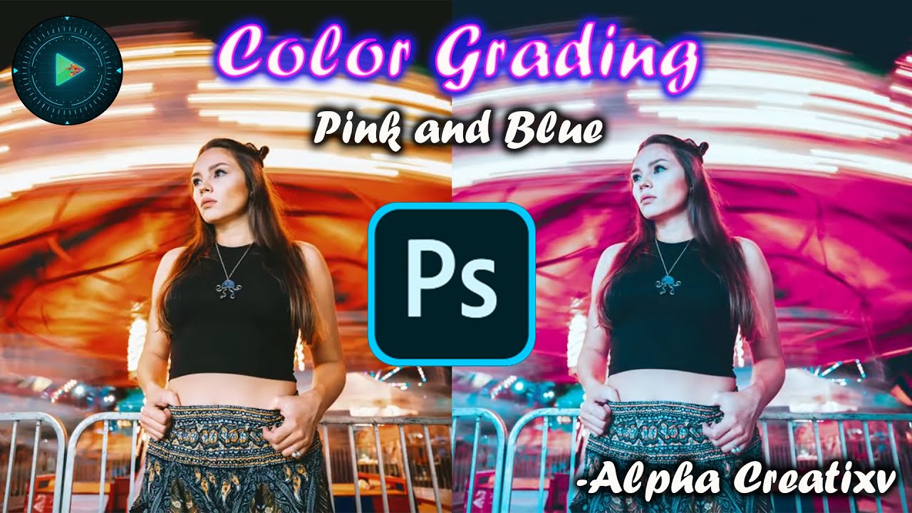 Color Grading | Pink and Blue | Adobe Photoshop ( ft.Camera Raw ) - YouTube