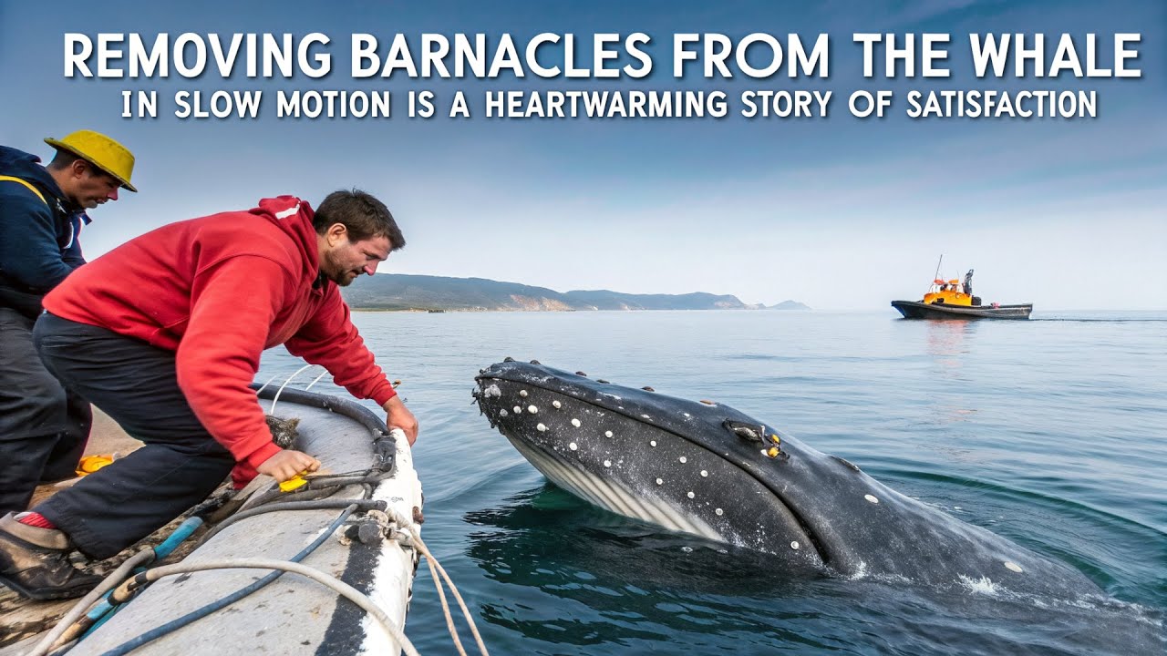 Removing Barnacles from the Whale in Slow Motion is Heartwarming Story ...