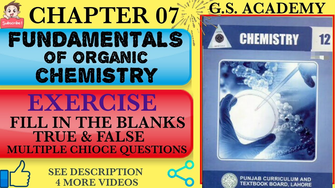 Exercise, Fill in the Blanks, True False, MCQs, Organic Chemistry ...
