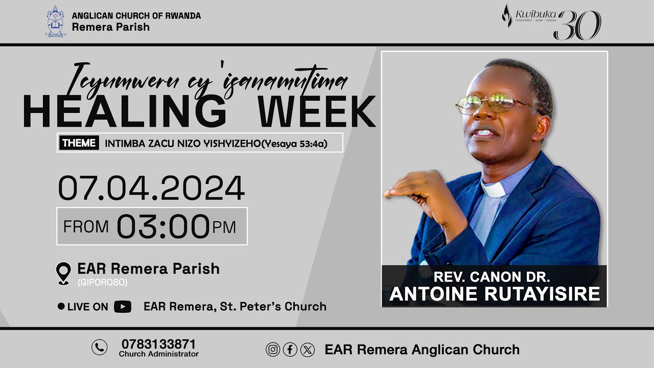 DAY 1: GUHINDURWA NO KWIBUKA BY Rev, Can, DR. Antoine RUTAYISIRE. - YouTube