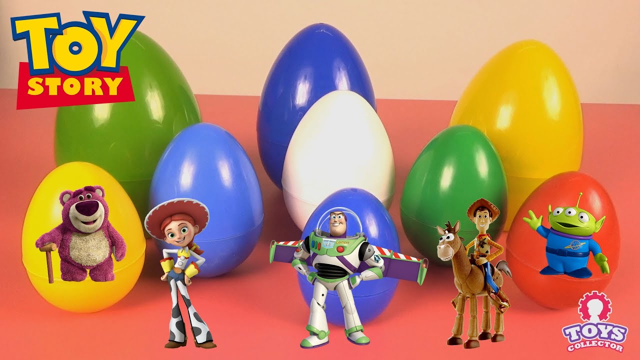 Disney Toy Story Surprise Eggs Unboxing Sheriff Woody, Buzz Lightyear ...