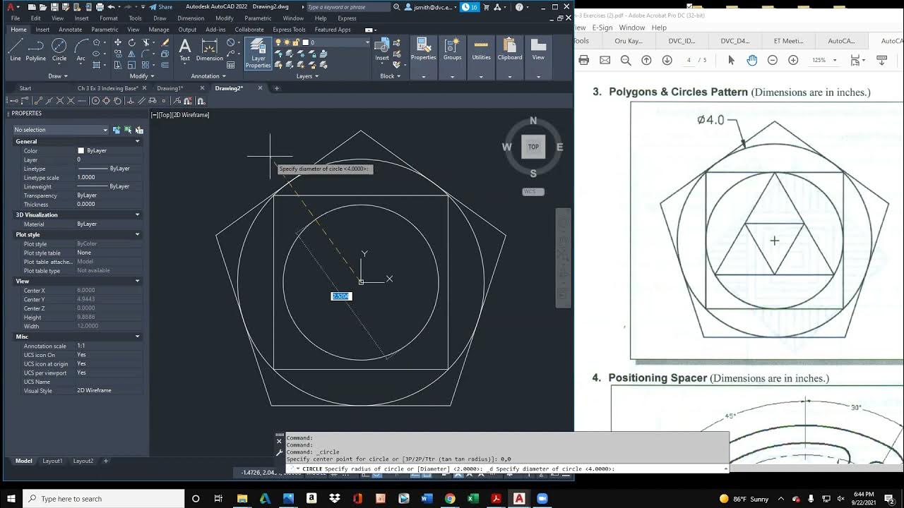 Polygons and Circles Pattern - YouTube