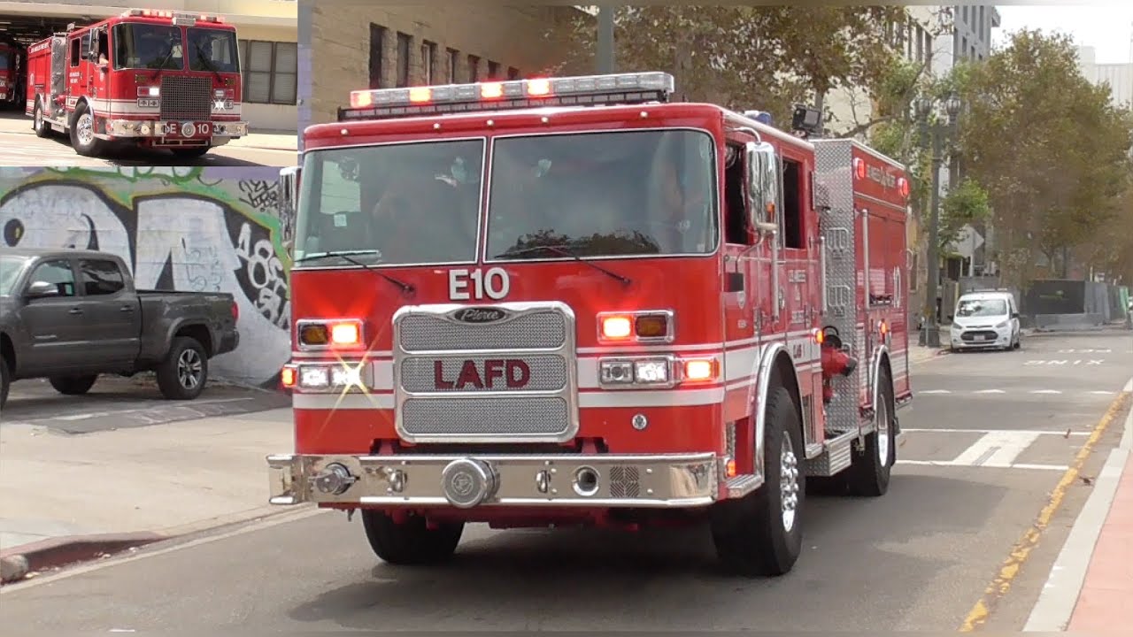 LAFD Old & *NEW* Engine 10 & Rescue 810 Responding - YouTube