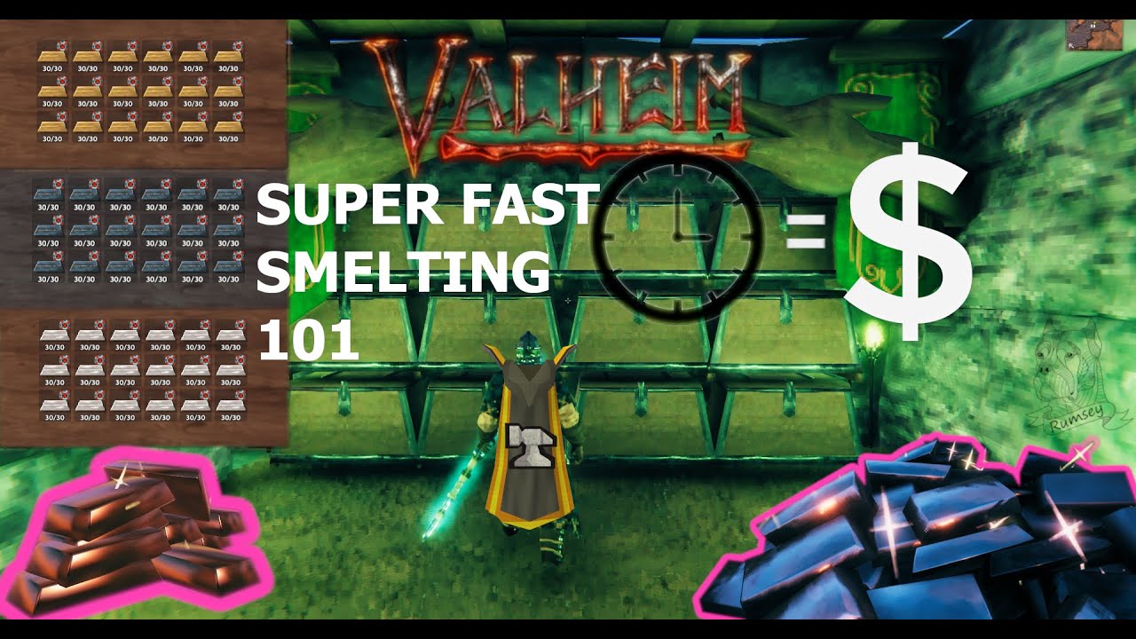 Valheim - Smelting 101 - Super Efficient AFK Metal Farming - YouTube