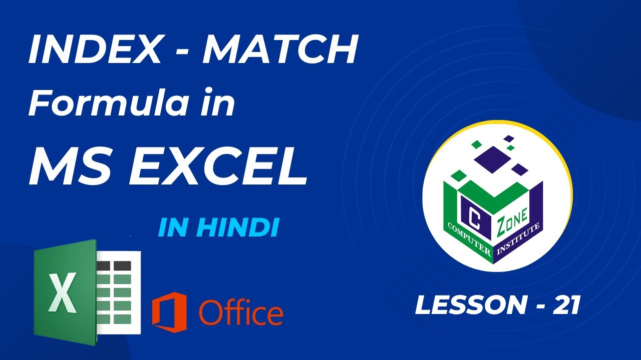 How To Use Index Formula With Match Function In Excel In Hindi Index Function Cz Tutorial