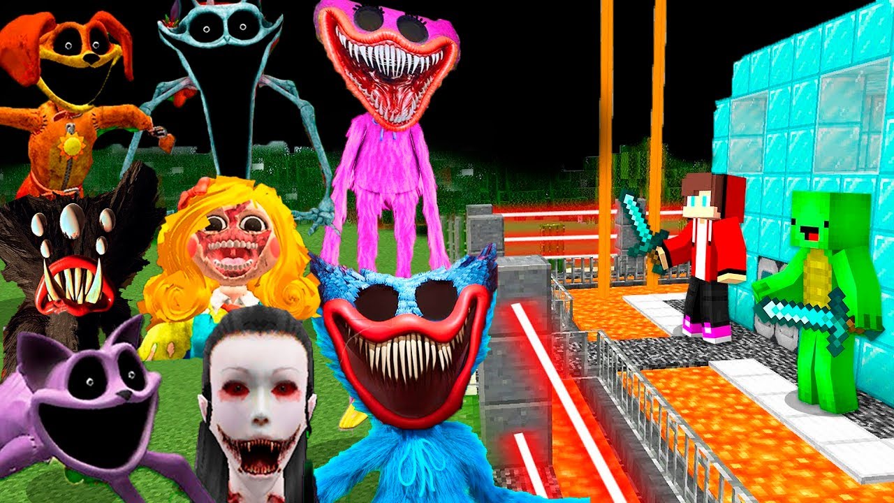 ALL SCARY MONSTERS vs Security House in Minecraft Maizen JJ and Mikey ...