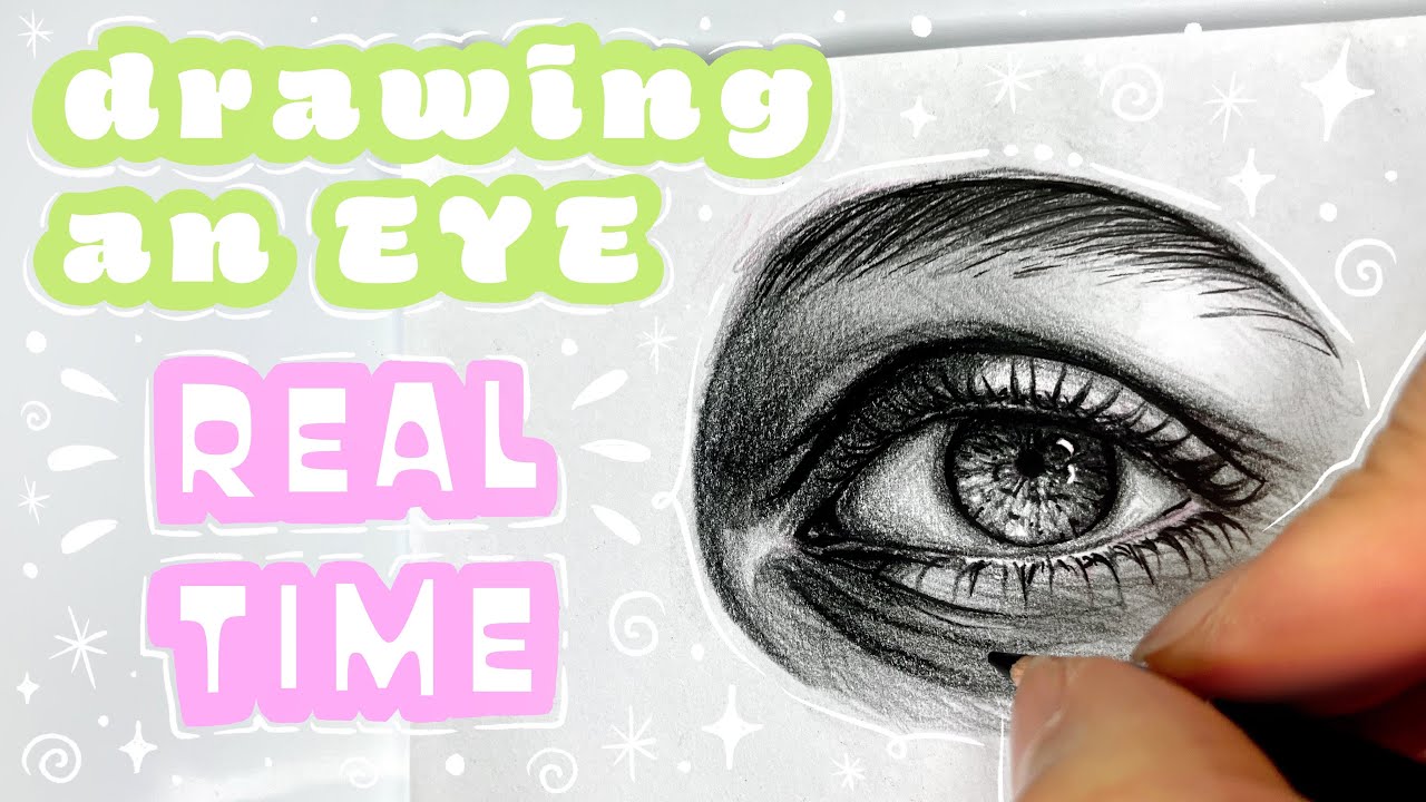 Realistic Eye Drawing | Real Time | Black Color Pencil | Full Process ...