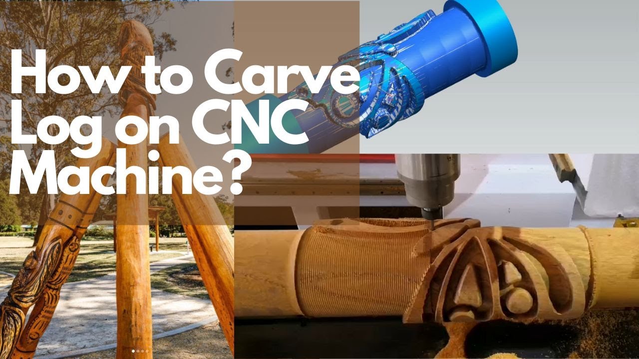 How We Carve Pattern on Timber Log by CNC Lathe & 4 Axis CNC Router ...