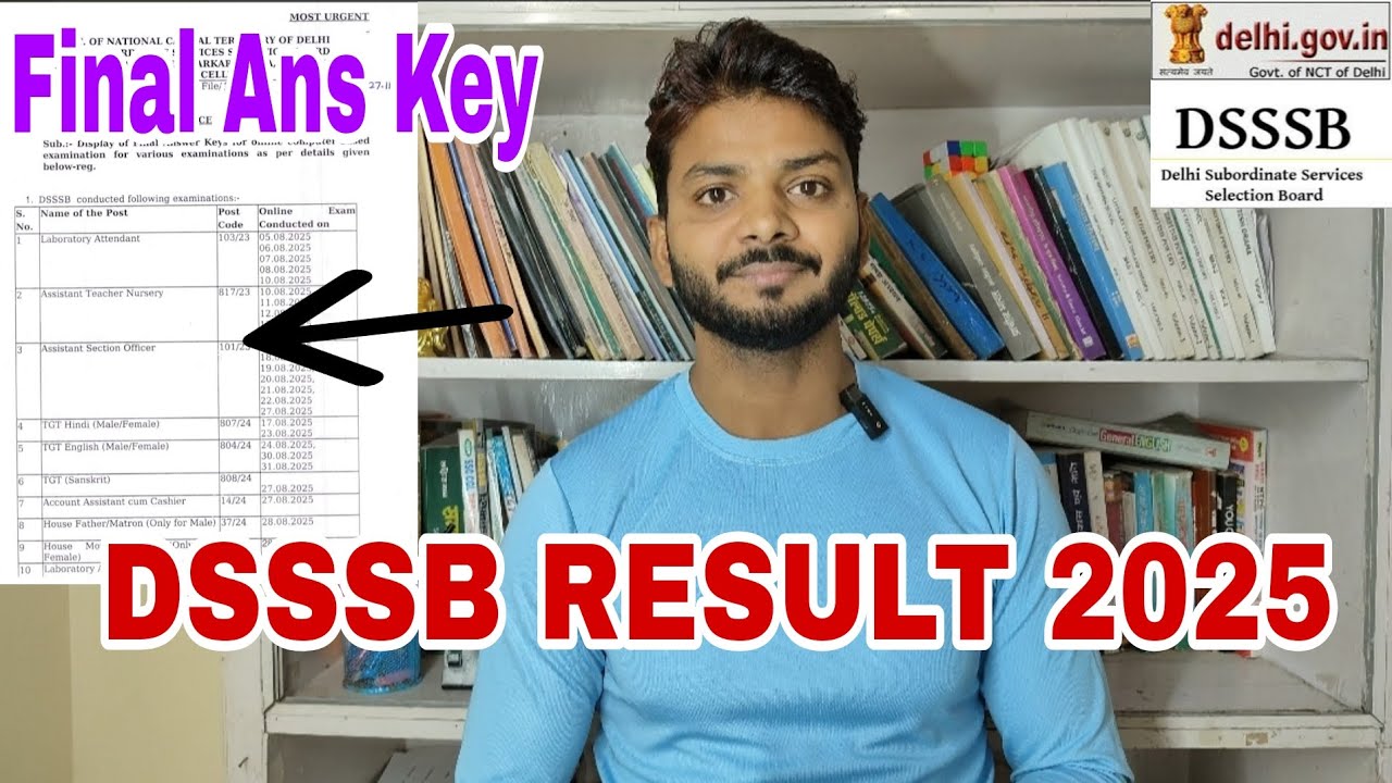 DSSSB GOOD NEWS FOR ALL🔥🔥. #dsssb_result_final_ans_key_2025_ntt_prt_tgt ...