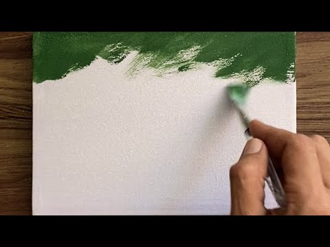 How to Paint a Green Forest With Easy Techniques - Beginner Acrylic ...