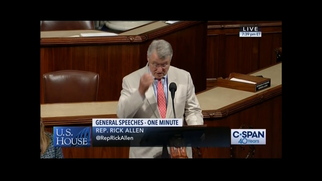 Rep. Rick Allen (GA-12) Speaks on House floor in Support of Legislation ...