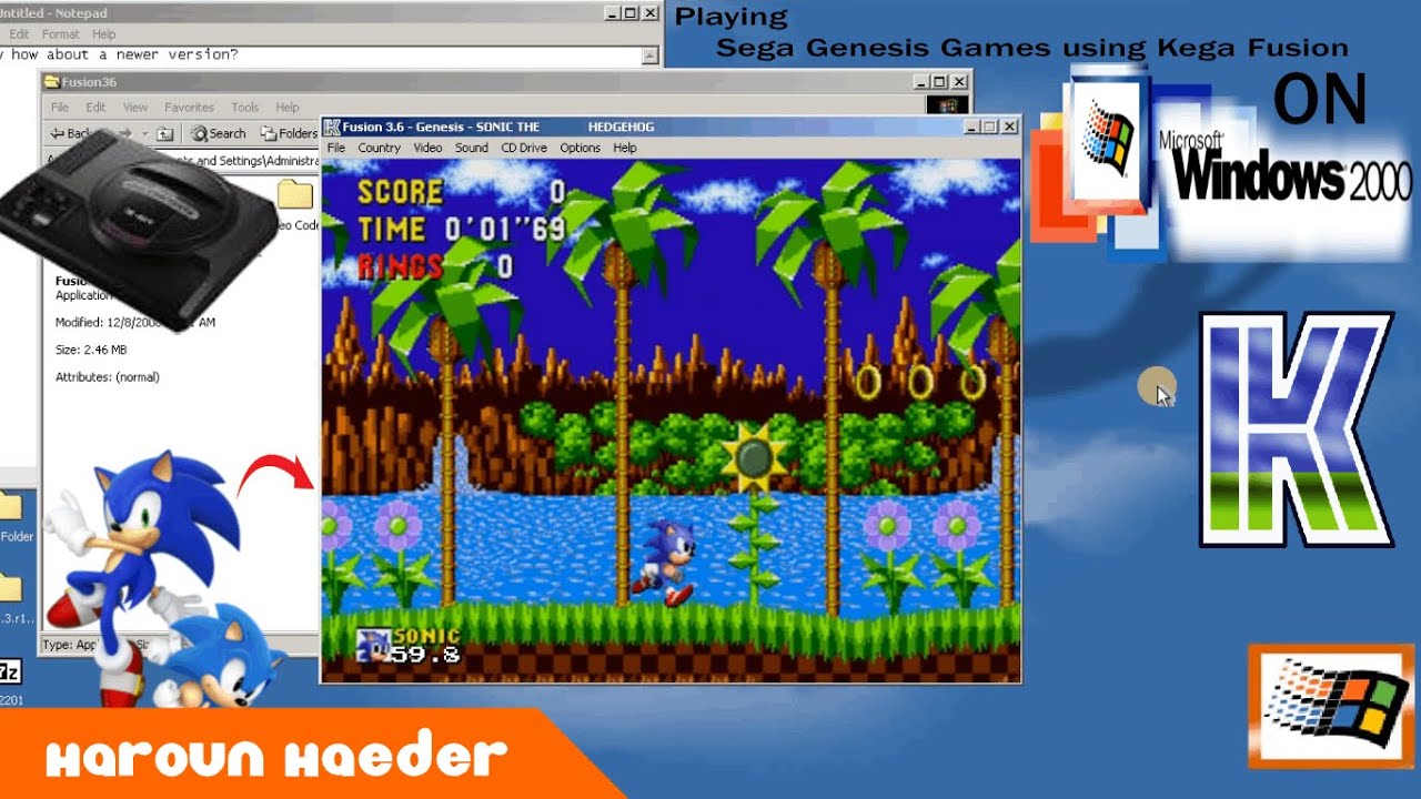 Playing Sega Genesis Games using Kega Fusion on Windows 2000! (Fun ...