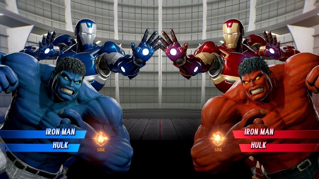 Blue Iron Man & Blue Hulk VS Iron Man & Red Hulk - Marvel vs Capcom ...