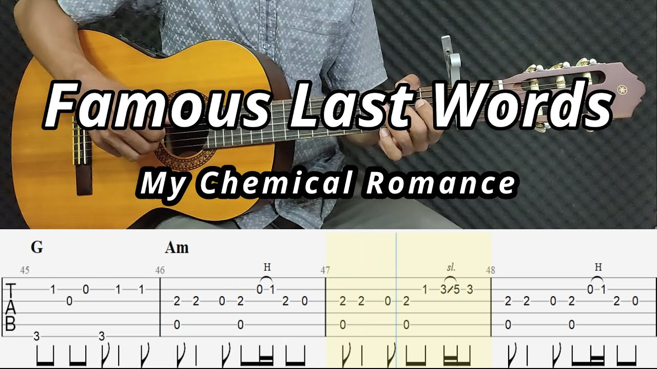 My Chemical Romance - Famous Last Words Fingerstyle Guitar Cover ( Tab ...