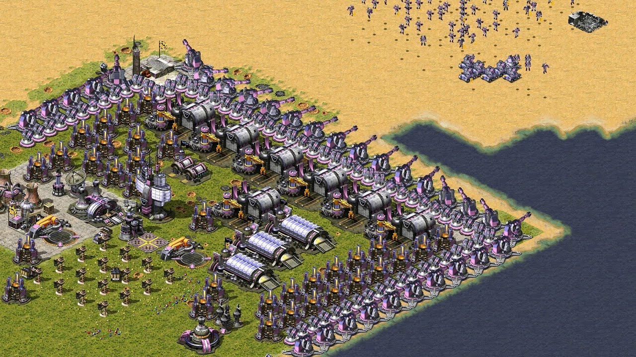 Red Alert 2 BeachFrontier Version 2 Map Extra Hard AI - YouTube