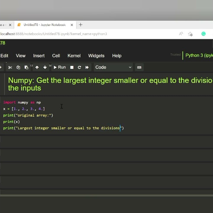 #python get the largest integer, smaller or equals from the division ...