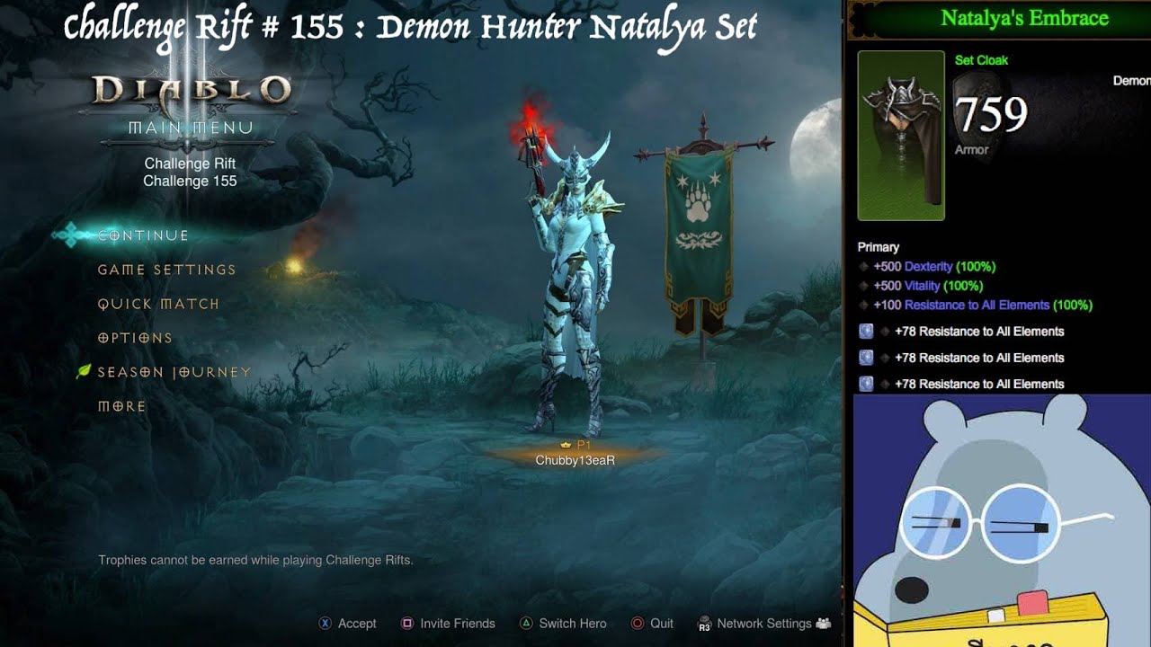 Diablo 3 : Challenge Rift # 155 Demon Hunter Natalya Set - YouTube