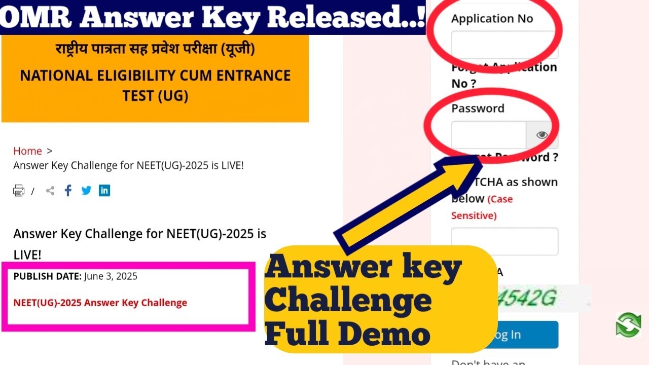 How to give the NEET OMR Answer key challenge?|Full demo video for ...