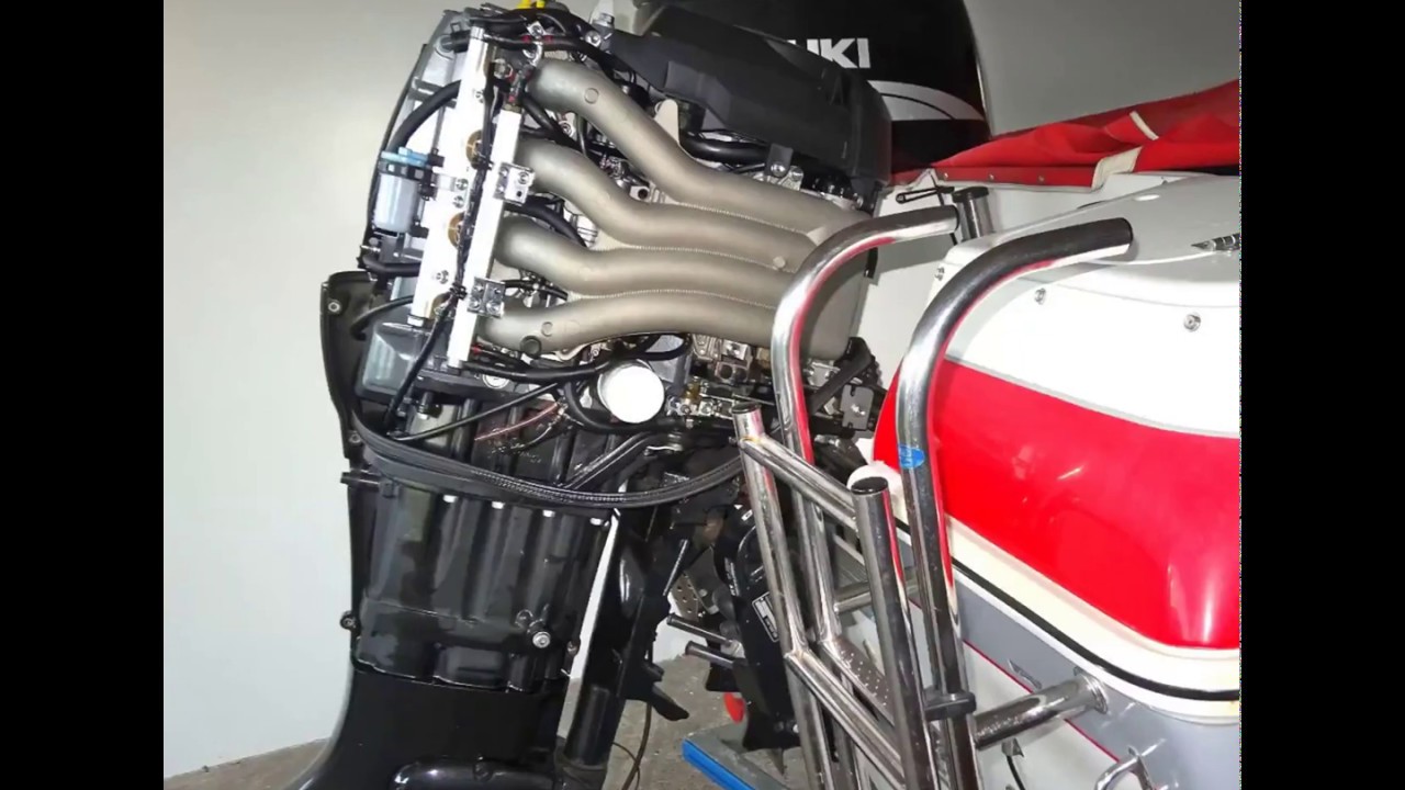 Suzuki DF140 stripped down. - YouTube