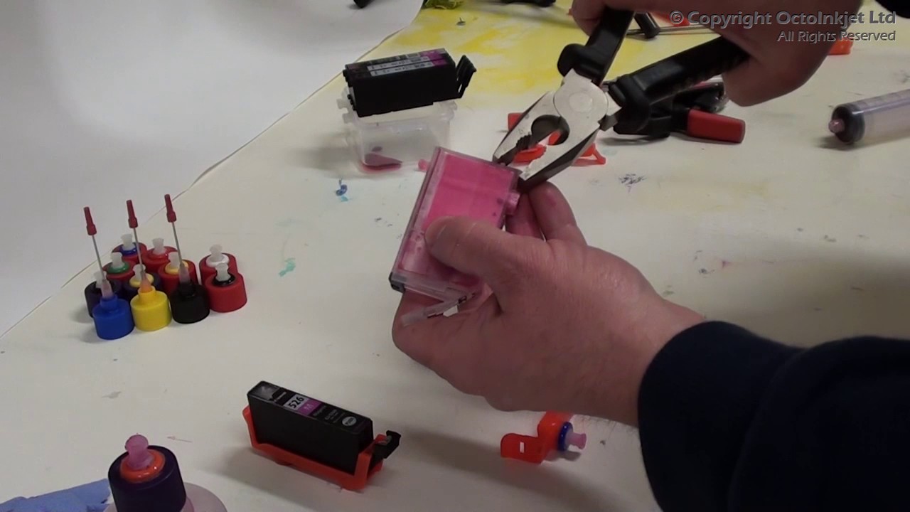 Canon cartridges... How to put on transport/orange clips - YouTube