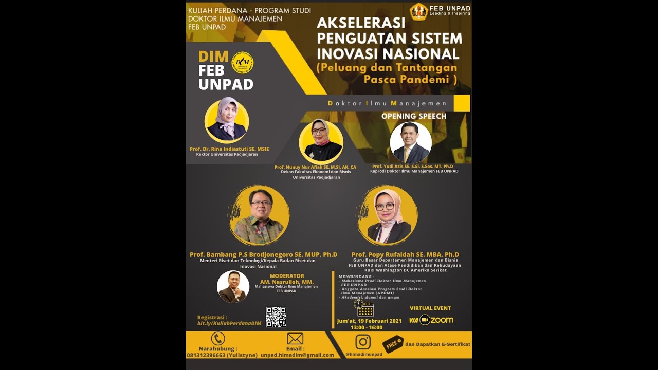 Kuliah Perdana Prodi DIM FEB UNPAD - YouTube