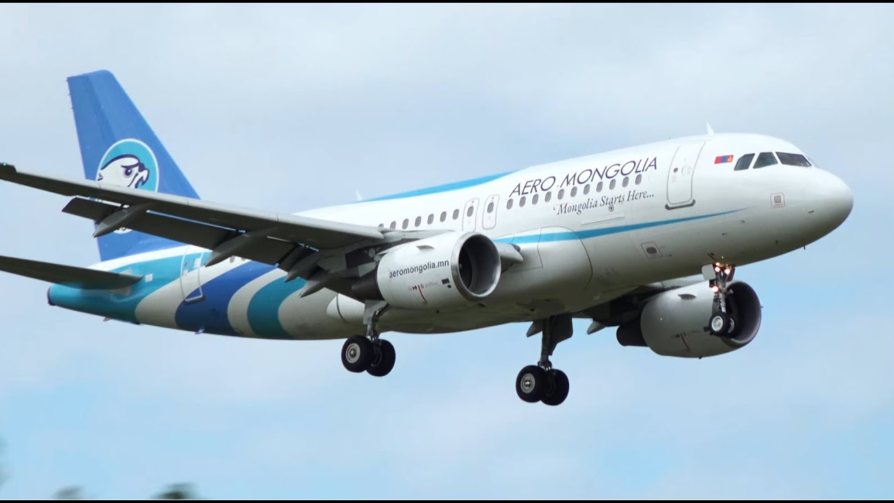Aero Mongolia Airbus A319 JU-1199 Landing and Takeoff | Narita Airport | NRT/RJAA | 成田空港 - YouTube