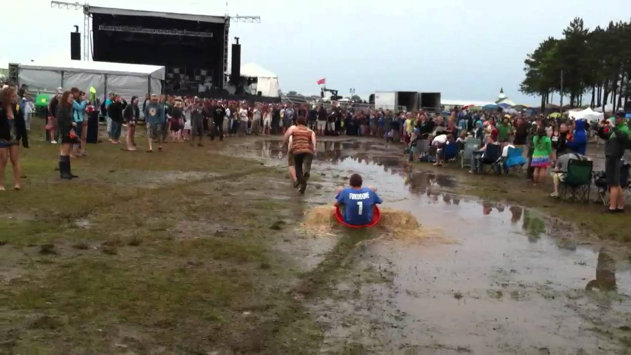 Mud sledding at Summer Camp 2011 - YouTube