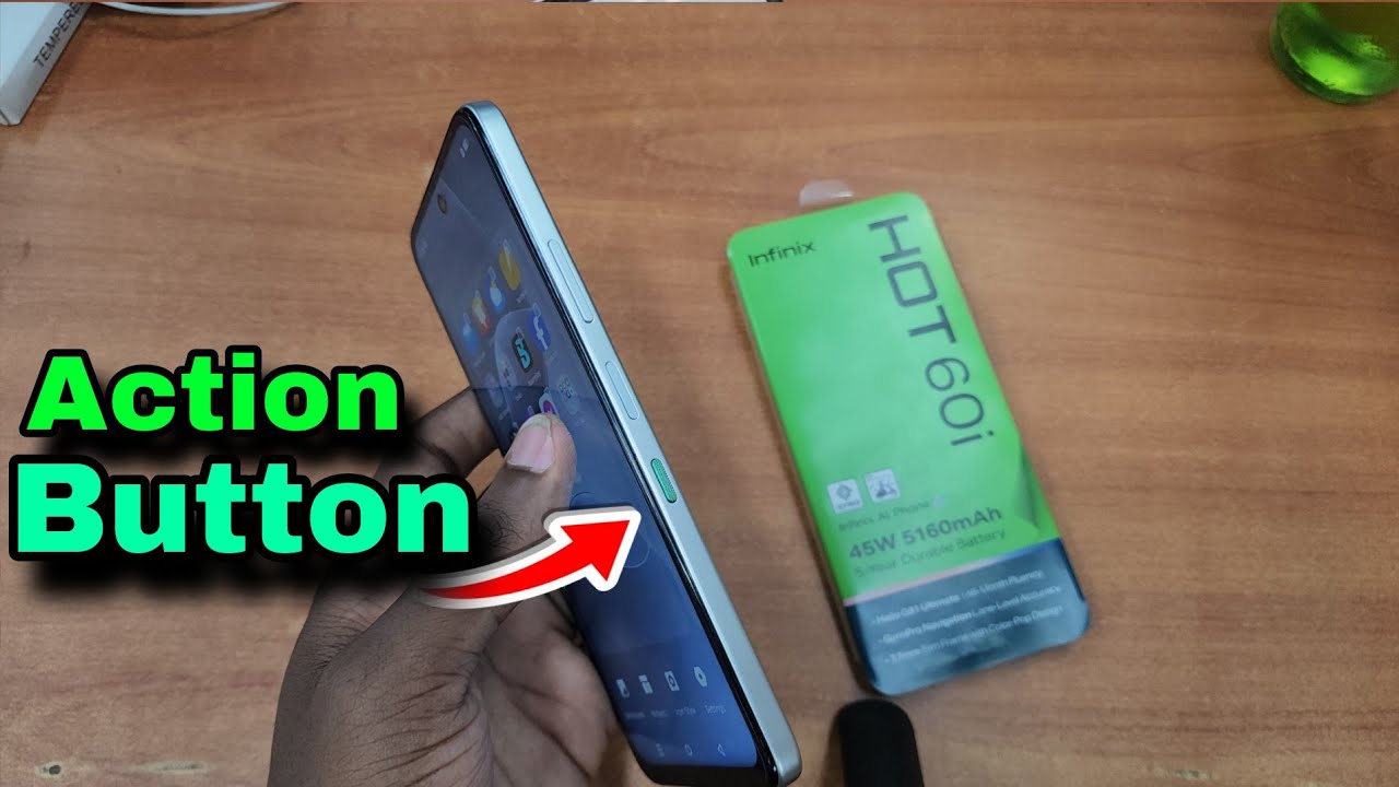 How To Set infinix Hot 60i Action Button - YouTube