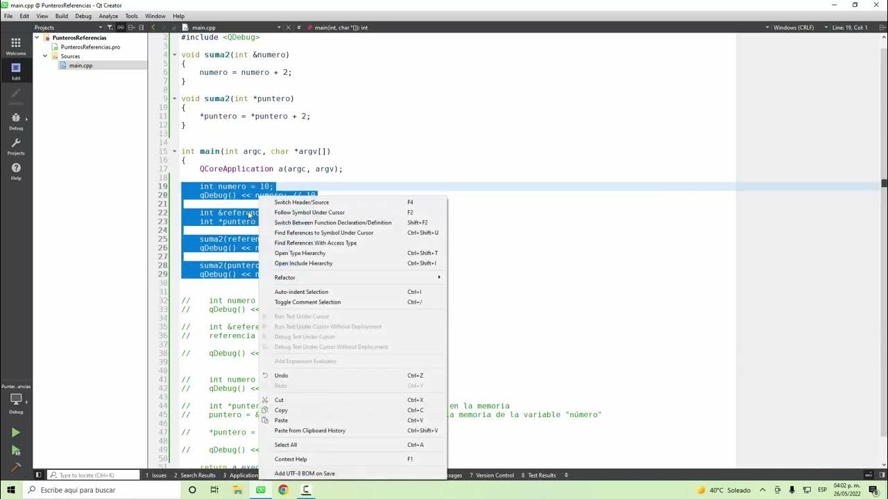 Tutorial Qt Creator - 024 - Punteros y referencias - YouTube