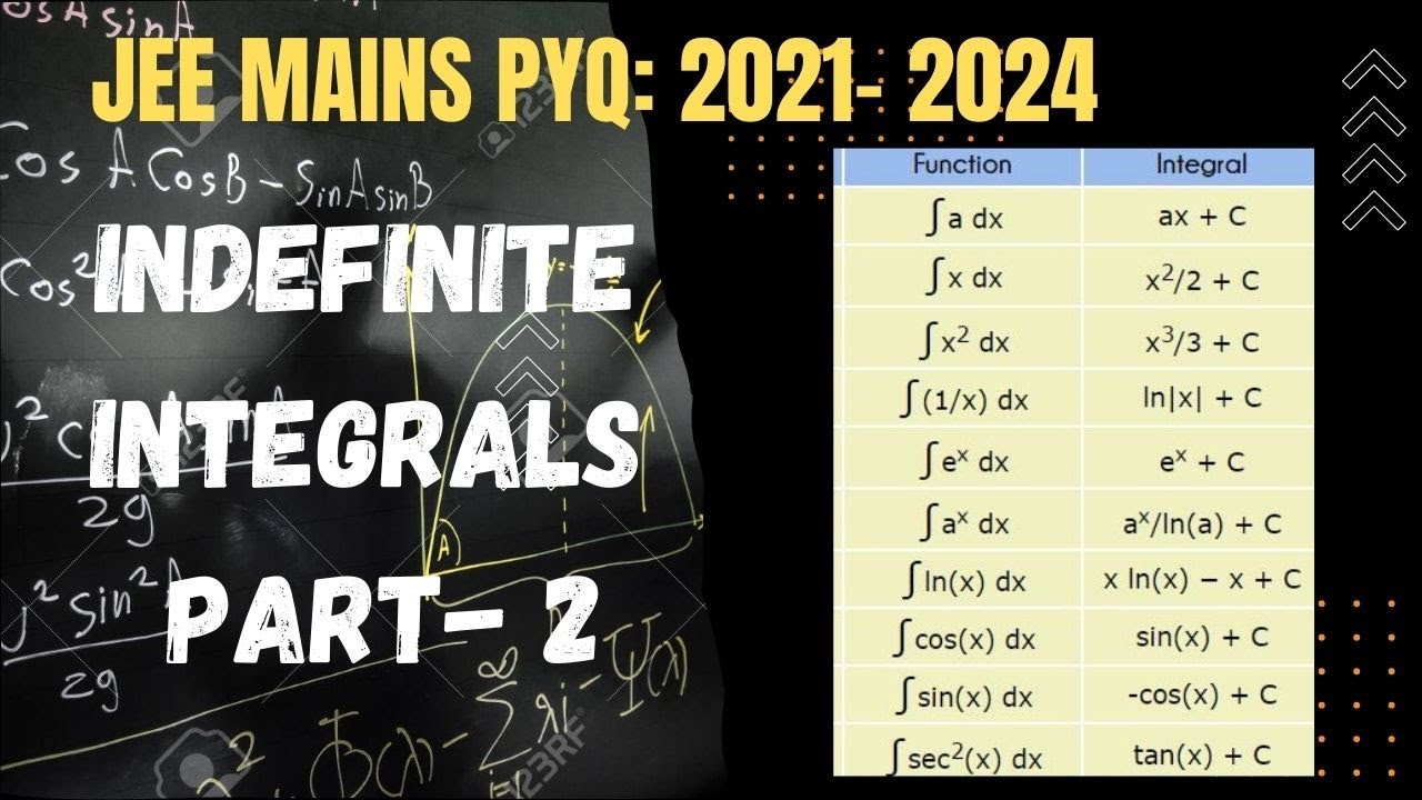 Maths | Indefinite Integrals Part 2 | JEE Mains - Previous Years ...