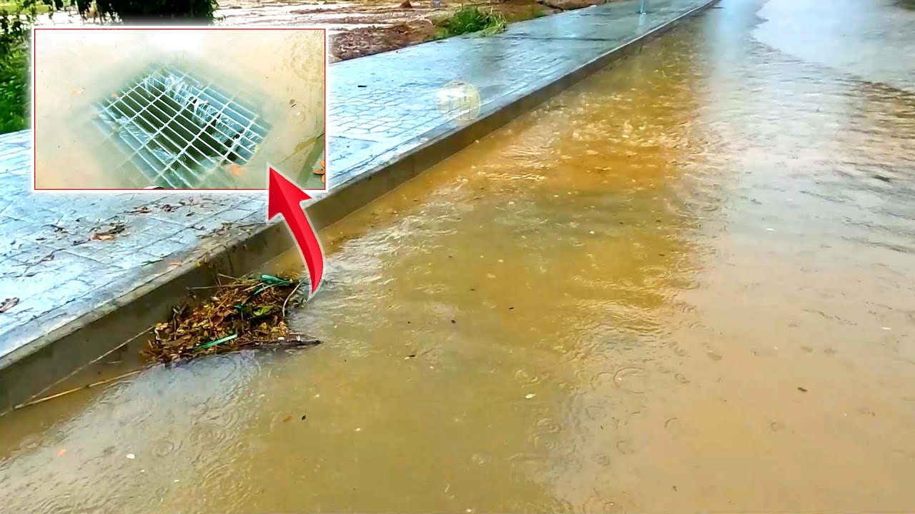 The Great Drain Rescue Unclogging a Flash Flood Drain - YouTube