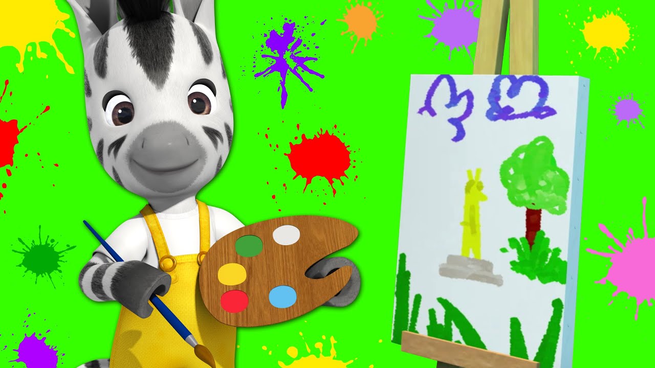 Painting with Zou the Artist | Zou in English | Zebra Drawing Video for ...