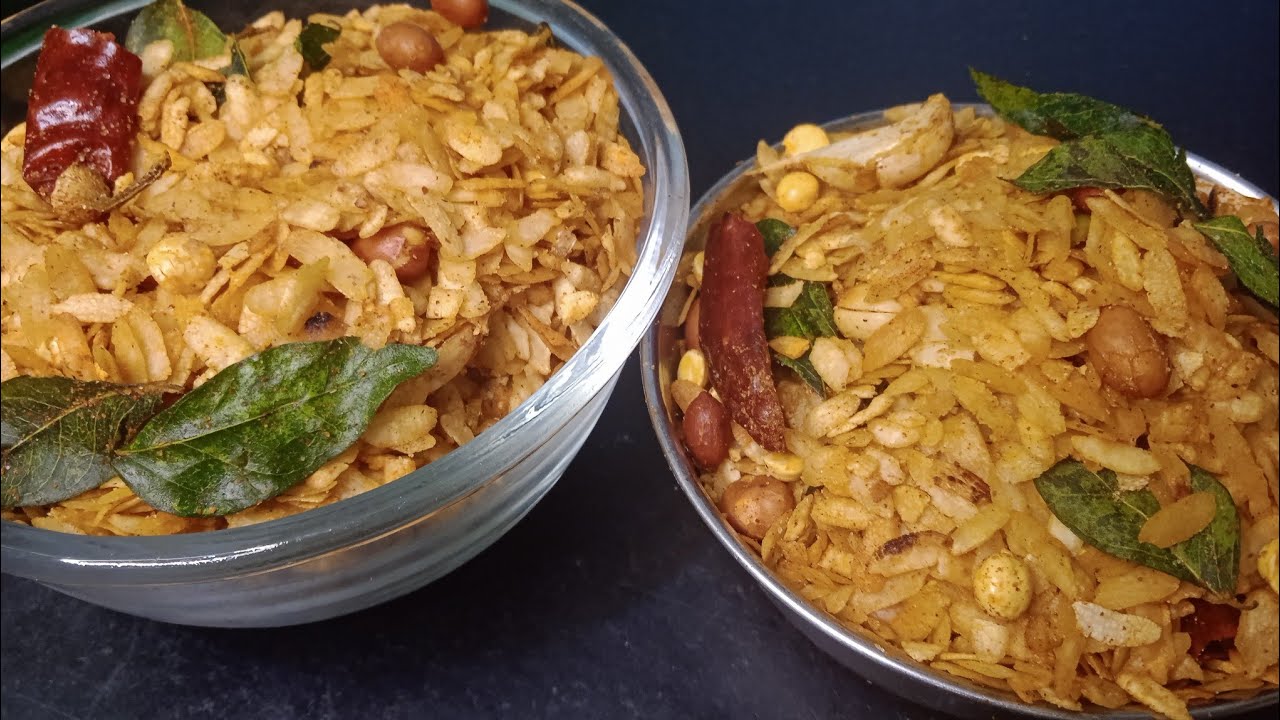 కరకరలాడే అటుకుల స్నాక్స్ డీప్ఫ్రై చేయకుండా👌poha recipes/atukulu recipes ...