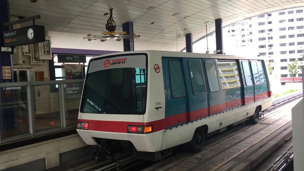 SMRT Trains BPLRT Bombardier Innovia APM 100 C801 [111] departing Fajar ...