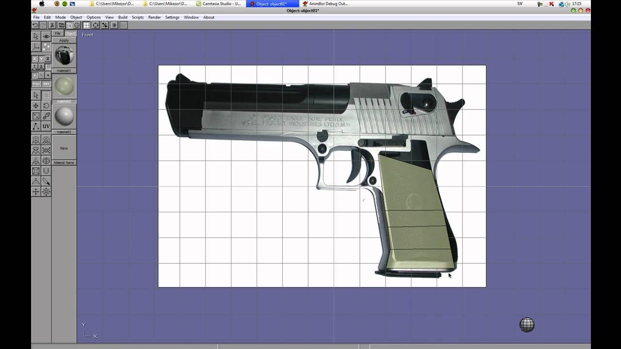 Anim8or Tutorial 1 : Modelling a Deagle Part 1 (1/2) - YouTube