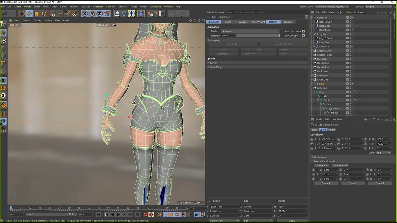 [C4D]캐릭터 모델링 - karina_mask_body_27 - YouTube
