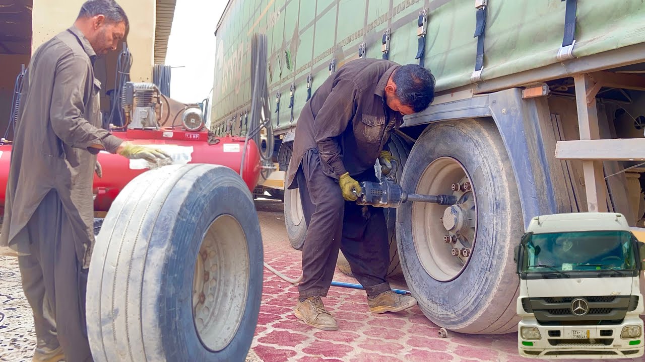 1 Tire 2 Puncture Repair in the middle of heavy Sunlight|Aj Ek Hi Tire ...