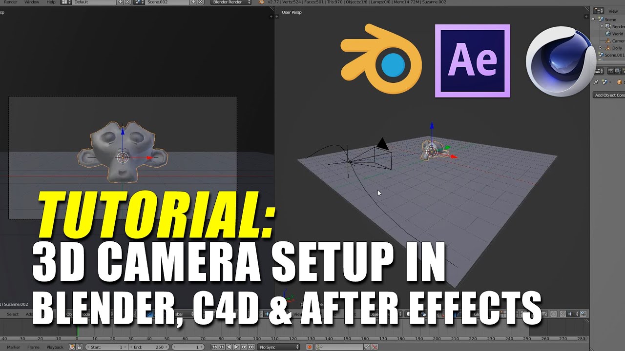 Tutorial: 3D Camera Setup in Blender, Cinema 4D & Adobe After Effects ...