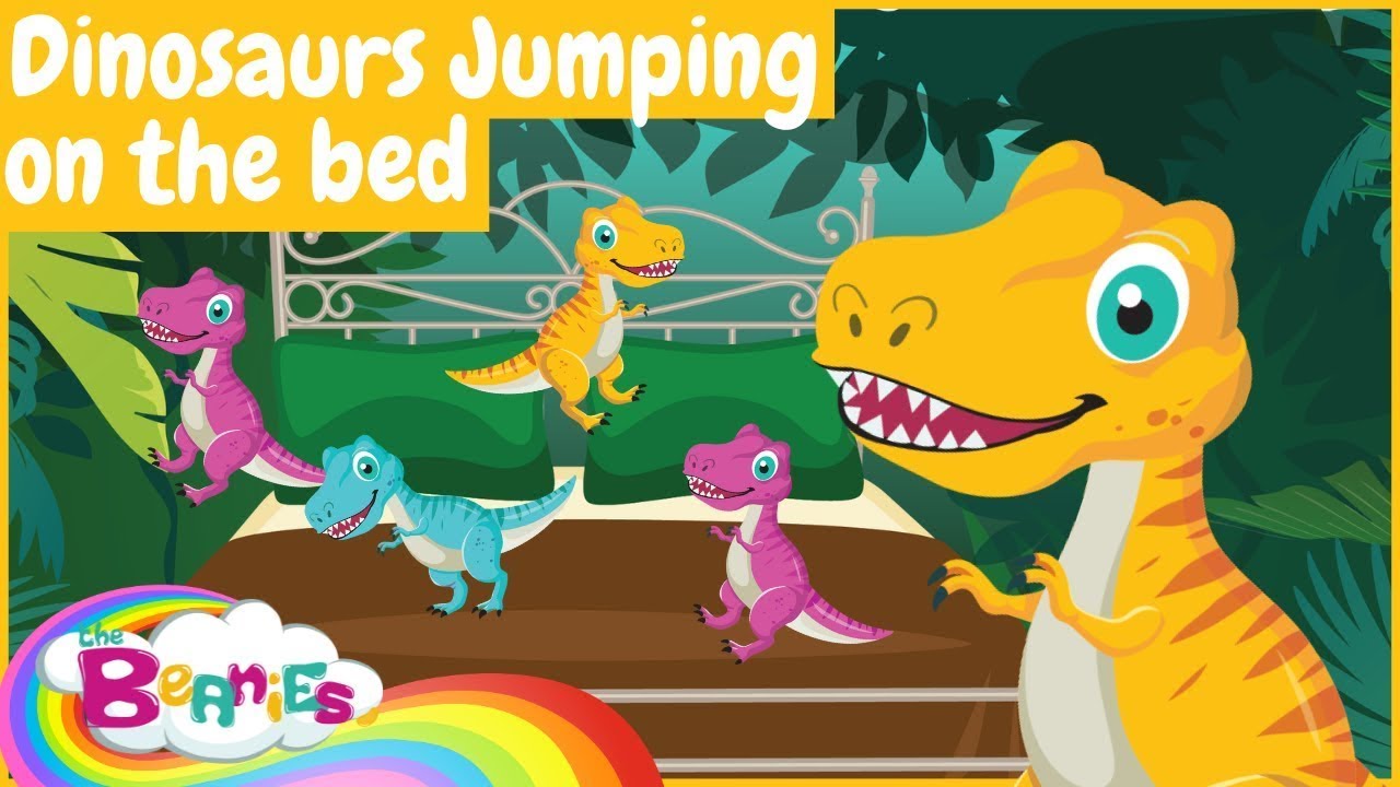 Five Baby Dinosaurs Jumping in the Bed | Best Nursery Rhymes for Kids ...
