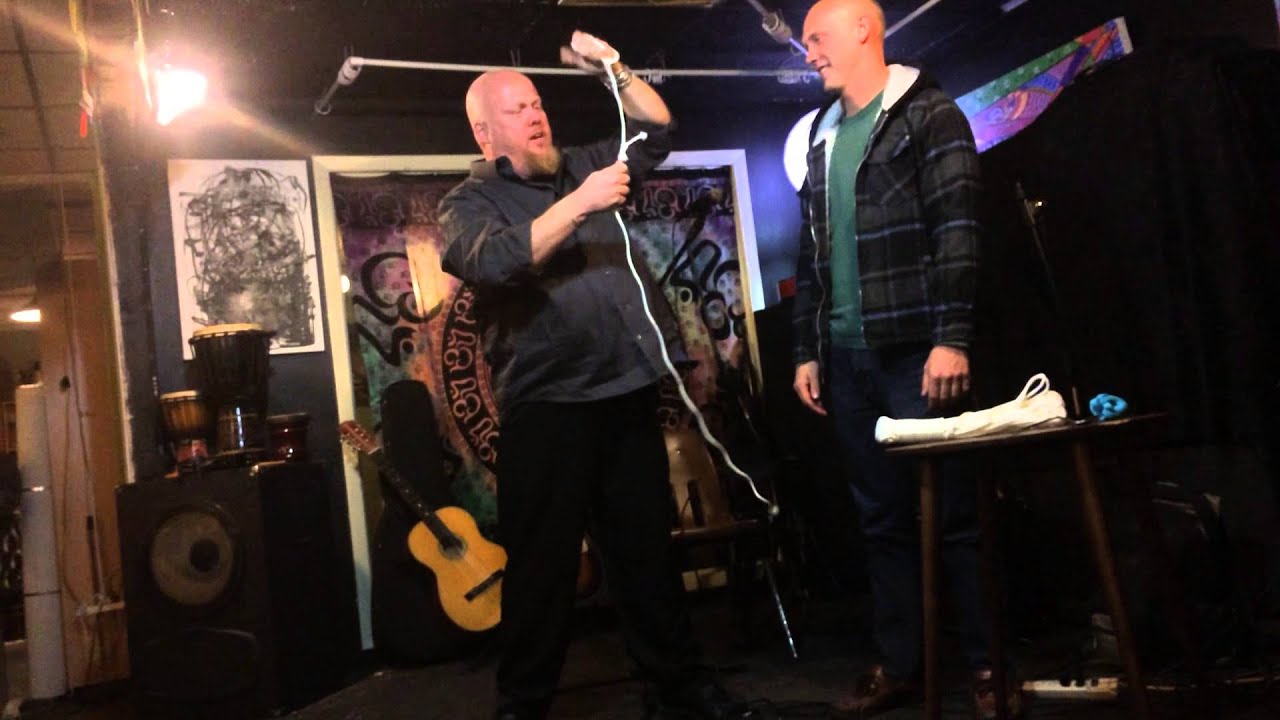 Magician, Marty White, performs at Sacred Ground's open mic!!! - YouTube