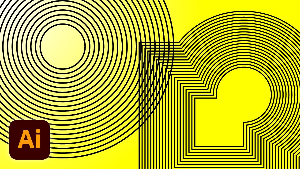 Easy One-Click Concentric Shapes For ANY SHAPE In Illustrator - YouTube